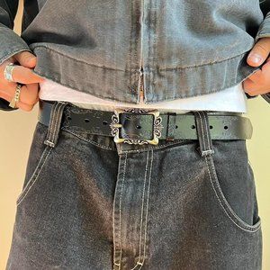 Accessories | Vintage Style Black American Western Floral Design Belt ...